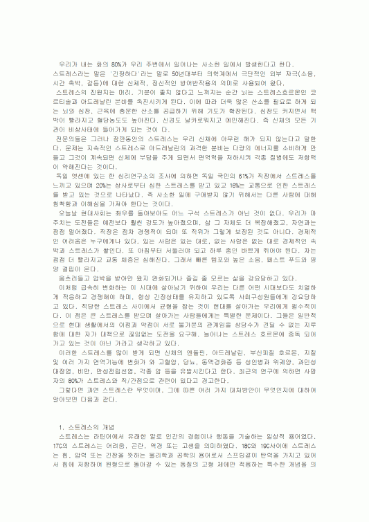 현대인들의스트레스대처방안