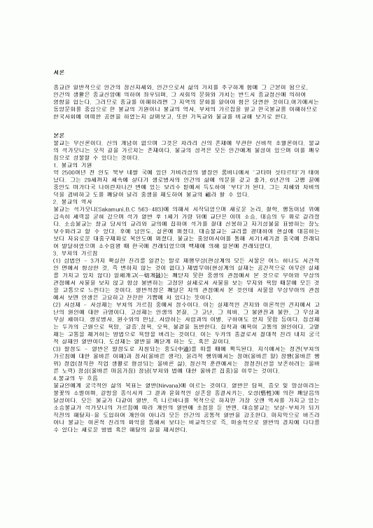 불교의 기원과 역사 가르침 흐름