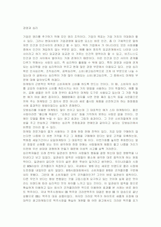 [인문과학] 경영과 심리