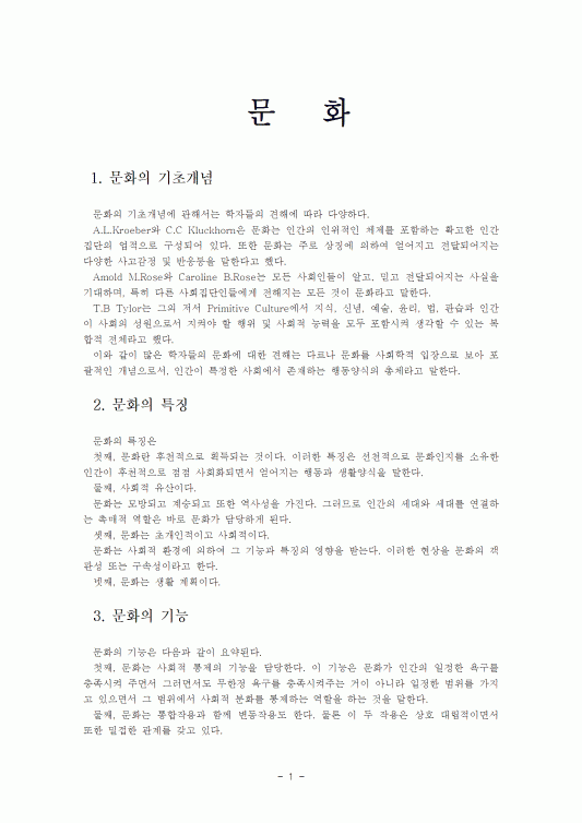 문화와 사회화 그리고 사회구조