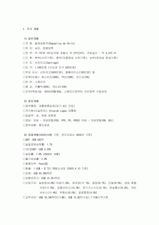 칠레 거시 경제 환경 분석