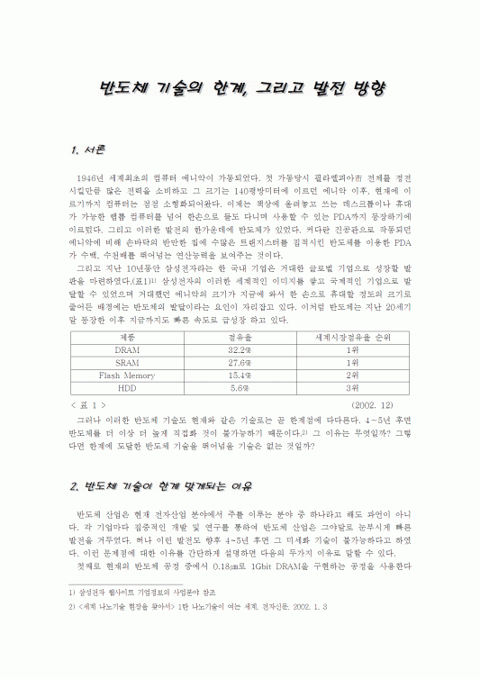 반도체 기술의 한계를 극복할 방안