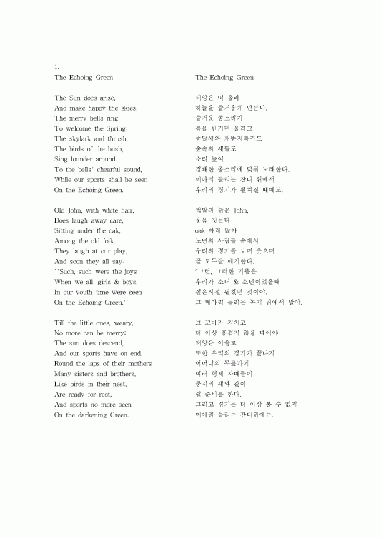 William Blake 레포트 자료