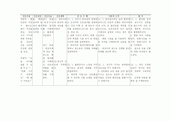 모성 분만실 간호과정(진단10개 목표 계획 수행 이론적근거 평가)