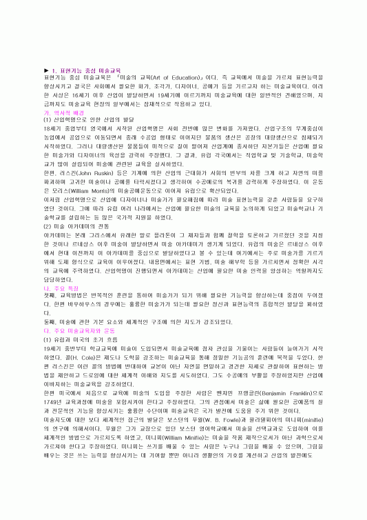 표현 ,창의성,이해 중심 미술교육