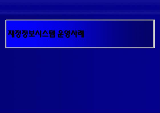경영효율성-재정정보시스템 운영을 통한 아웃소싱-재정경제부 사례