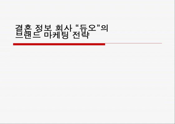 듀오 브랜드 마케팅 전략