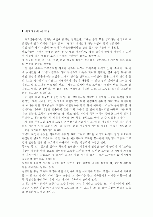 와호장룡에서의 여성상