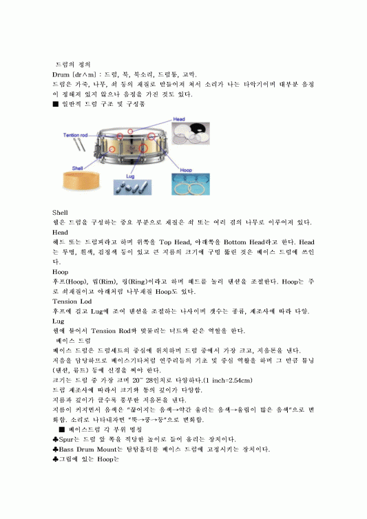 드럼의 정의 레포트 자료