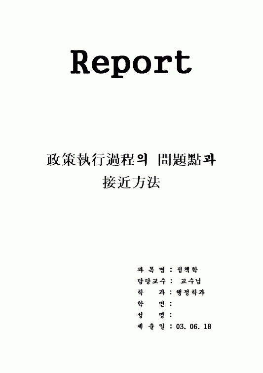 정책집행과정의 문제점