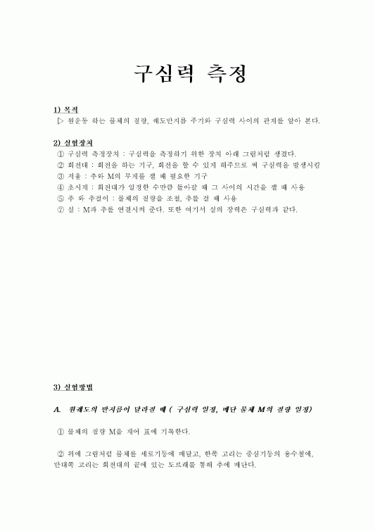 구심력측정실험