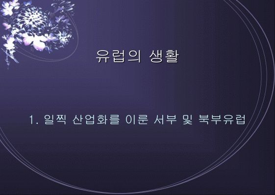 유럽의 생활 레포트 자료