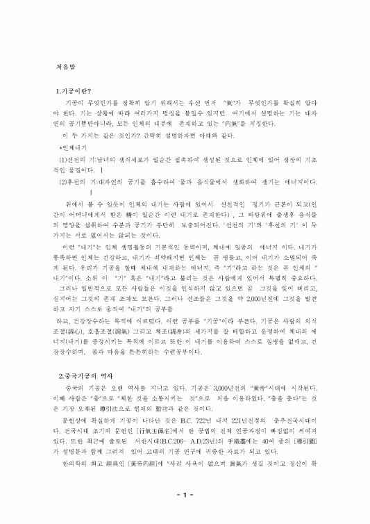 기공에 대한 이해