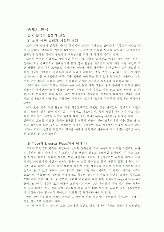 중세 영국의 연극사
