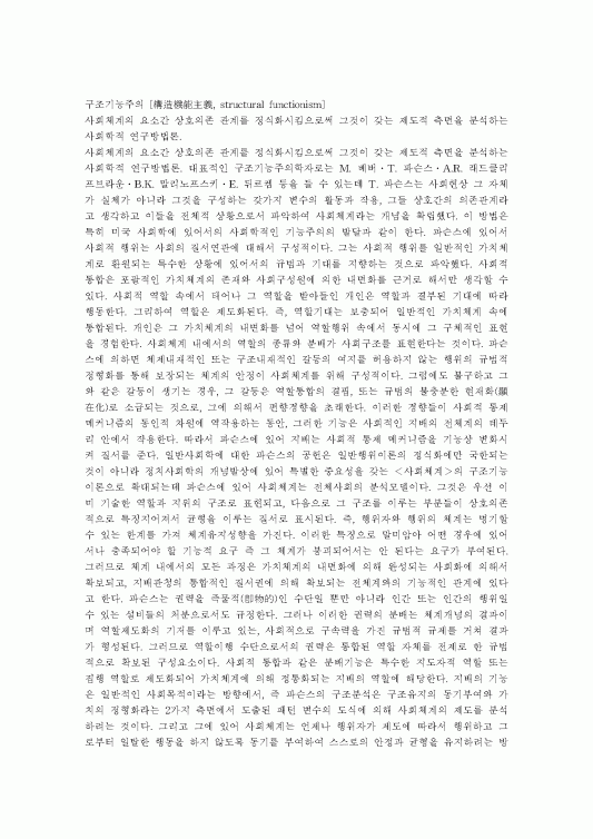 구조기능주의 [인문과학]