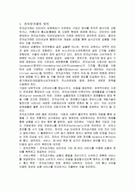 [예체능] 전자상거래의 정의 장단점 비교