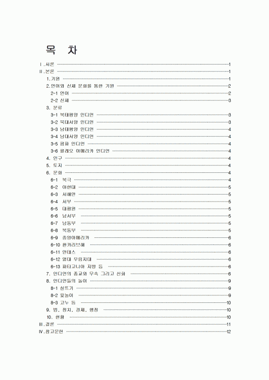인디언의 문화