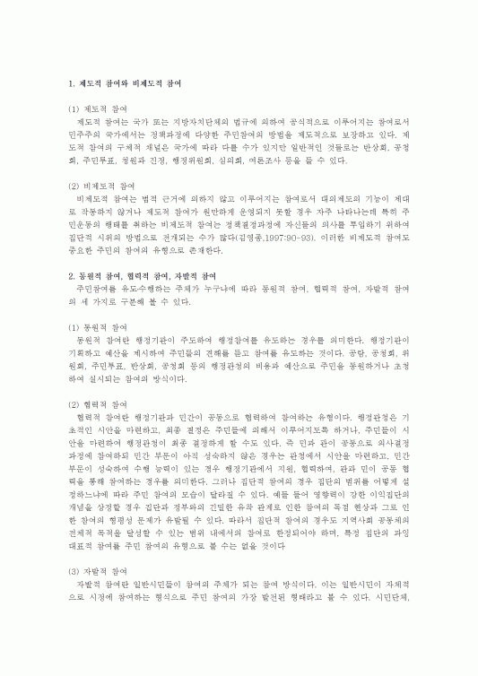 제도적 참여와 비제도적 참여