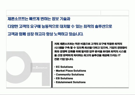 인터넷 기반의 종합 정보 시스템 제공 서비스 기업 분석