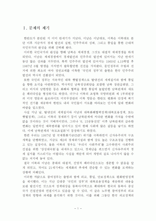 노무현 정부의 외교정책 방향과 과제