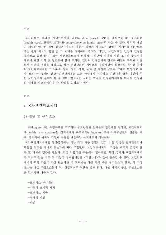 미국보건의료정책과 간호