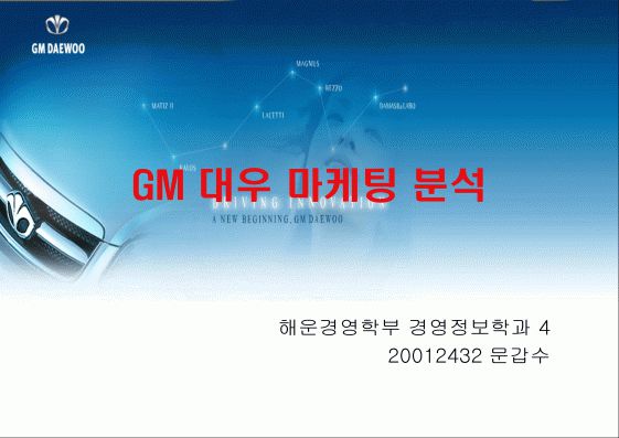 GM DAEWOO 마케팅 사례 분석