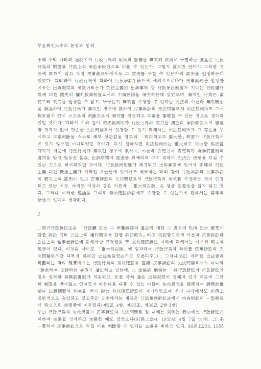 무효확인소송의 본질과 범위