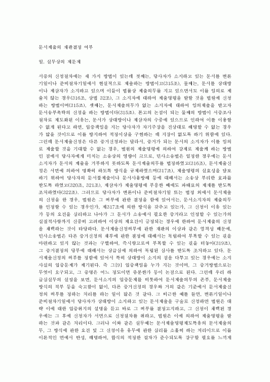 문서제출의 재판결정 여부