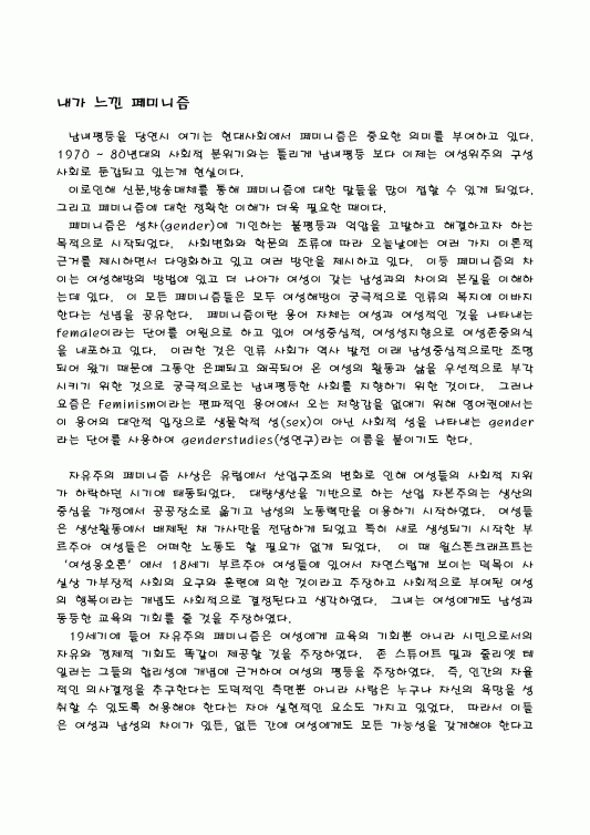 내가 느낀 페미니즘