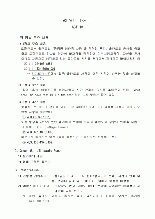 세익스피어 as you like it