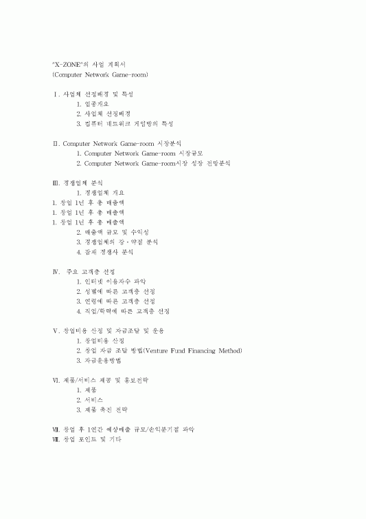 사업계획서-게임방(PC방)