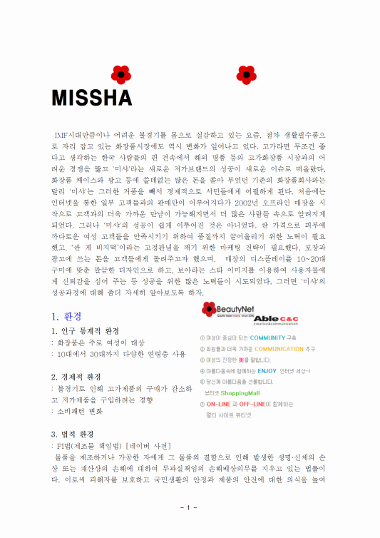 미샤-마케팅사례분석