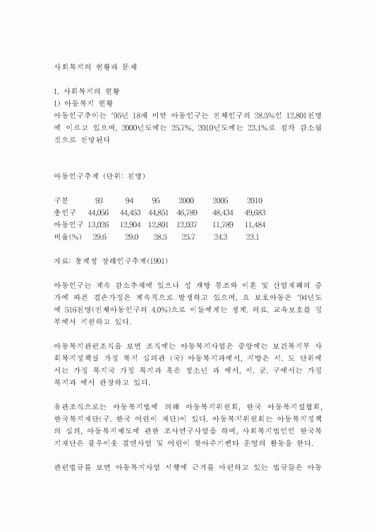 [사회복지] 사회복지의 현황과 문제