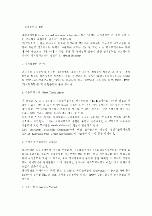 경제통합 레포트 자료