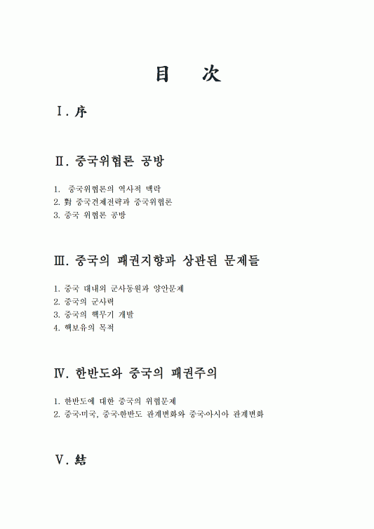 중국의 패권주의