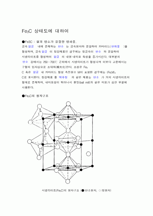 Fe-Fe3상태도에 대해 조사하시오...