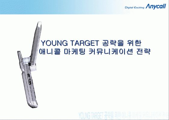 영타겟 공략을 위한 애니콜 마케팅커뮤니케이션 전략