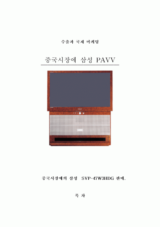 삼성파브중국시장진출