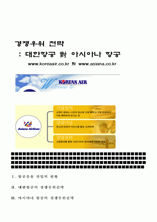 항공사업(대한항공 vs 아시아나)