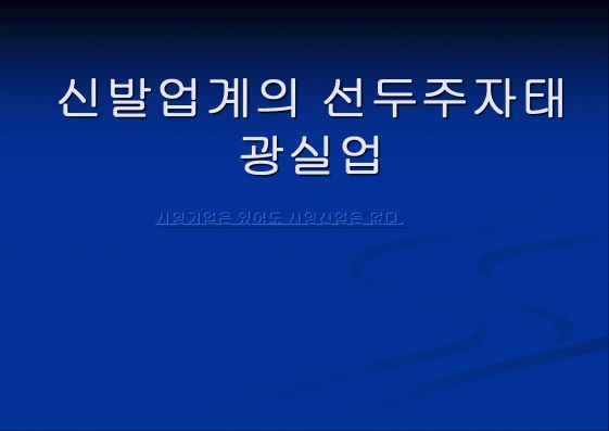 태광실업의 경영정책과  성공요인분석