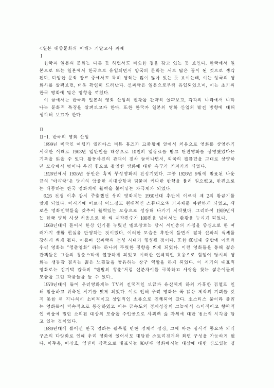 한국과 일본의 영화산업 비교