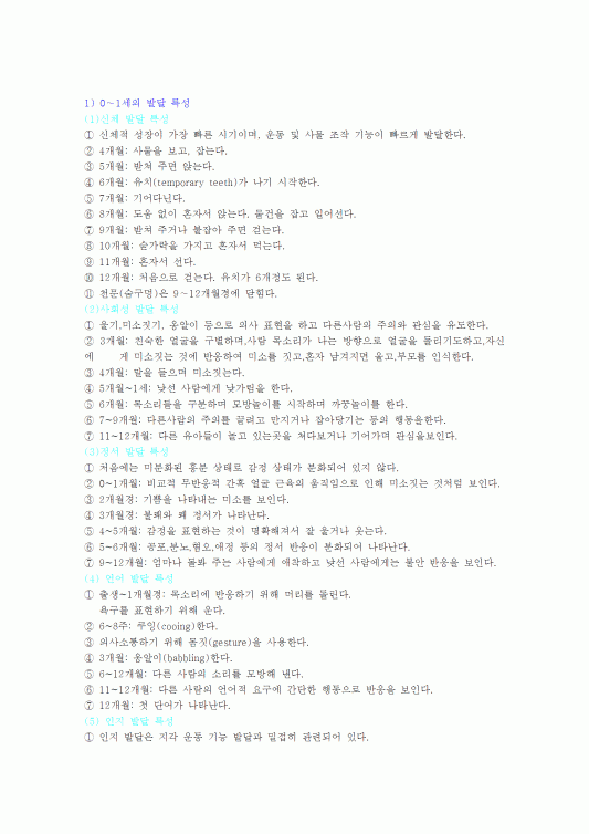 연령별 유아 발달 특성