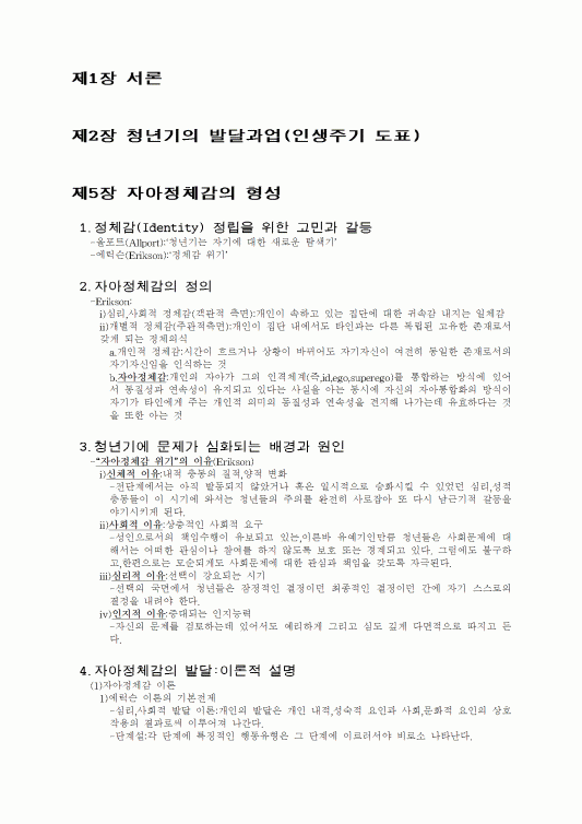 청년기의 갈등과 자기이해