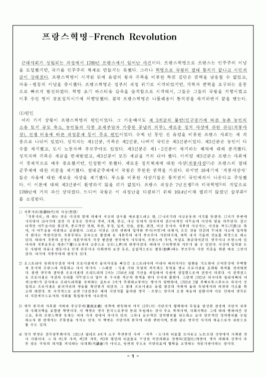 프랑스 혁명에 대하여