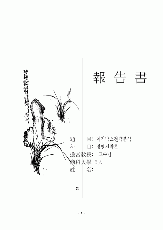 [인문과학] 메가박스 경영전략 분석