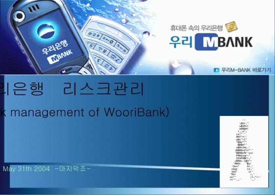 우리은행의 리스크관리 실태분석