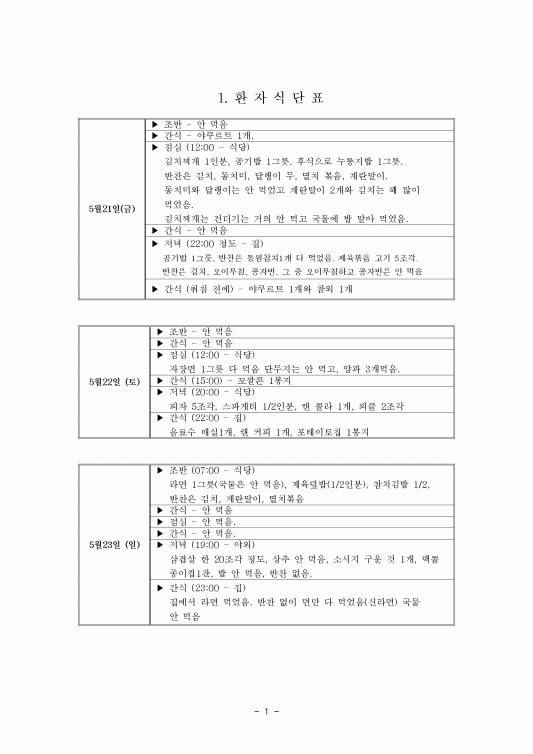 식단표만들기