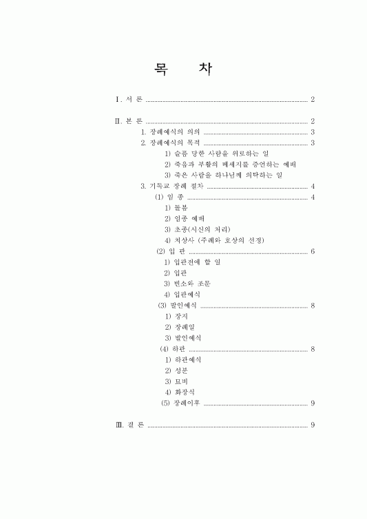 기독교 장례 절차
