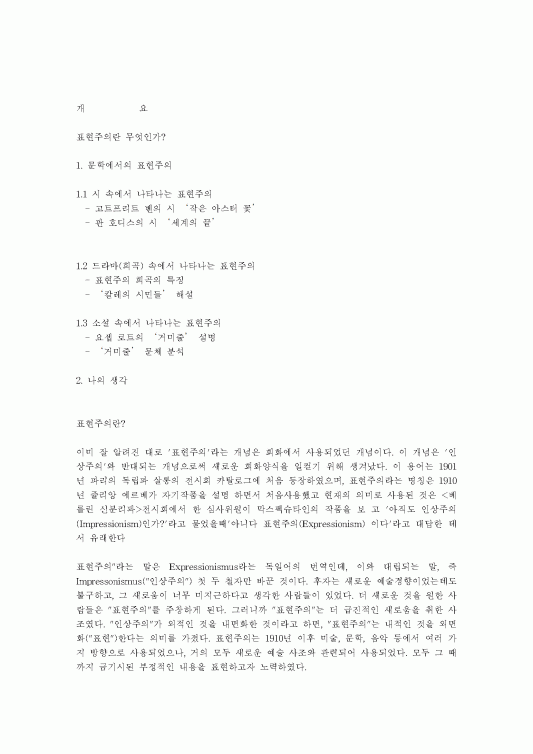문학에서의 표현주의란 무엇인가?