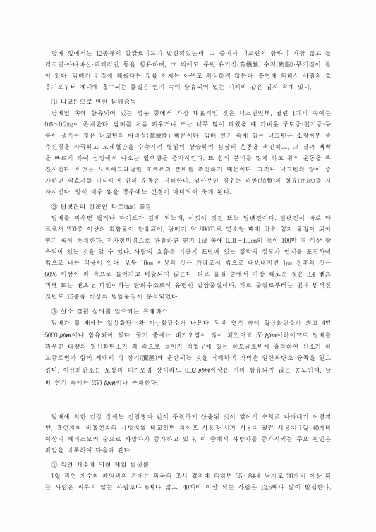 담배와 건강 레포트 자료